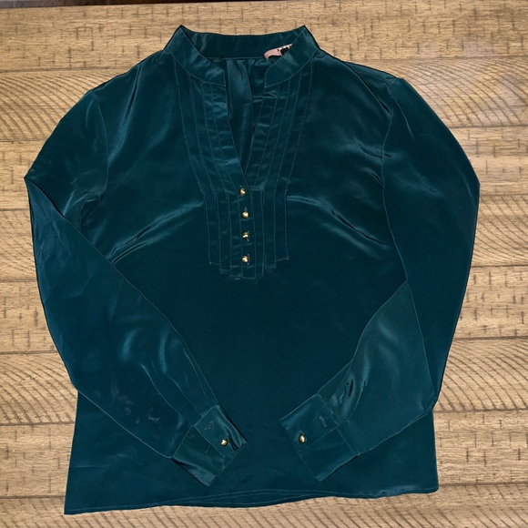 Alex Marie | Tops | Alex Marie Teal Blouse With Gold Buttons | Poshmark